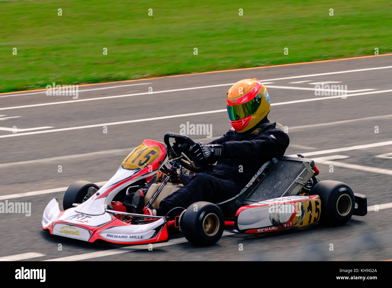 Single player competing. Gokart regional championship race. Siena ...