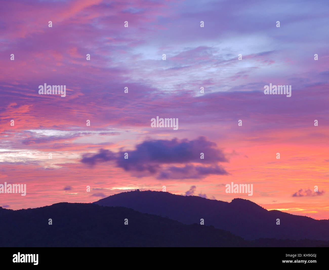 Twilight beautiful evening cloudy sky after sunset background . There ...