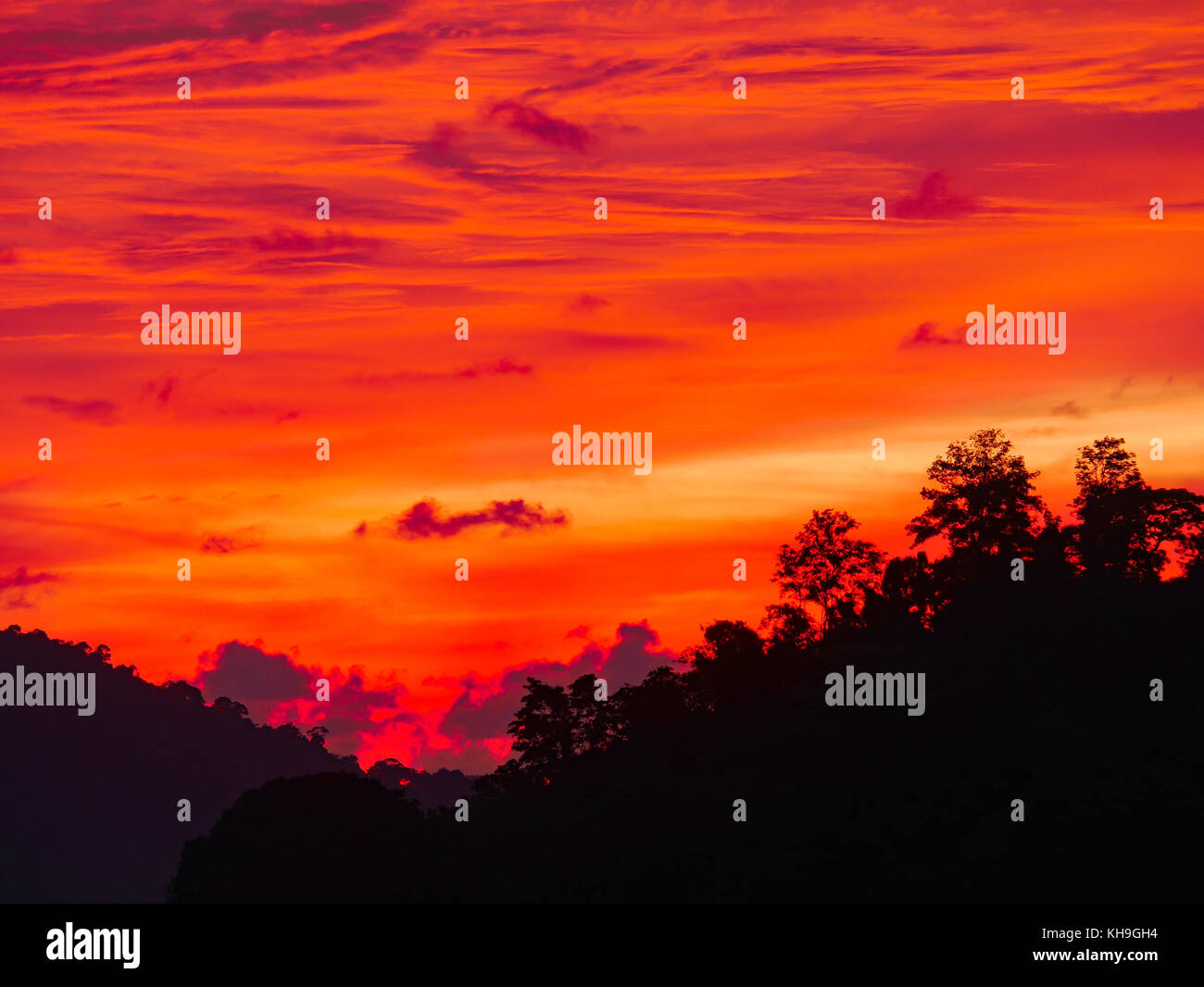 Twilight beautiful evening cloudy sky after sunset background . There ...