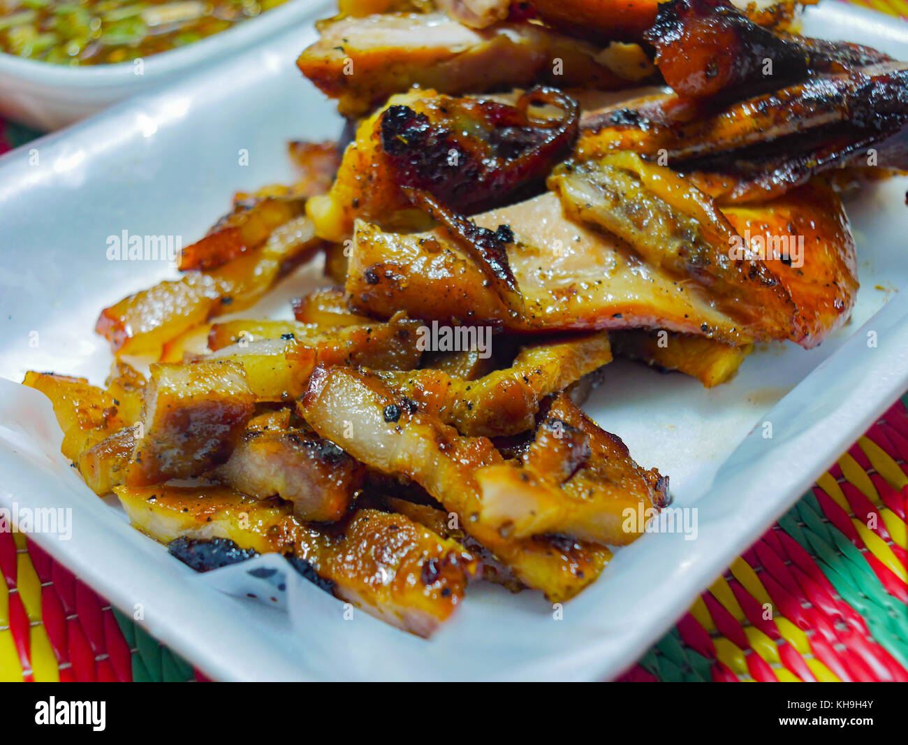 Charcoal-boiled pork neck , thai traditional food Stock Photo - Alamy