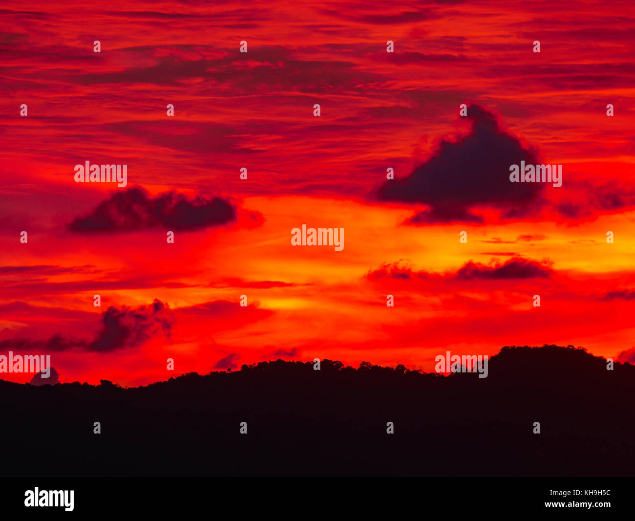 Twilight beautiful evening cloudy sky after sunset background . There ...