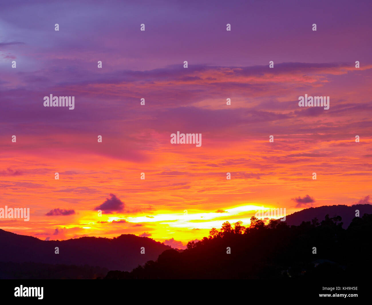 Twilight beautiful evening cloudy sky after sunset background . There ...