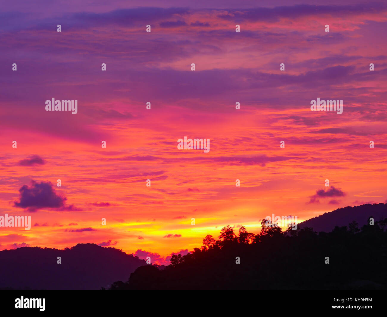 Twilight beautiful evening cloudy sky after sunset background . There ...