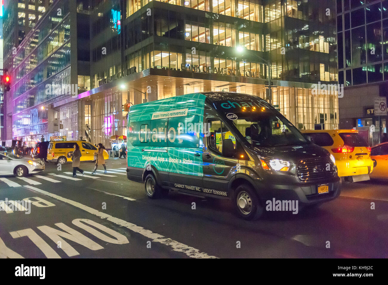 A Chariot ride-sharing service van in Midtown Manhattan in New York on ...