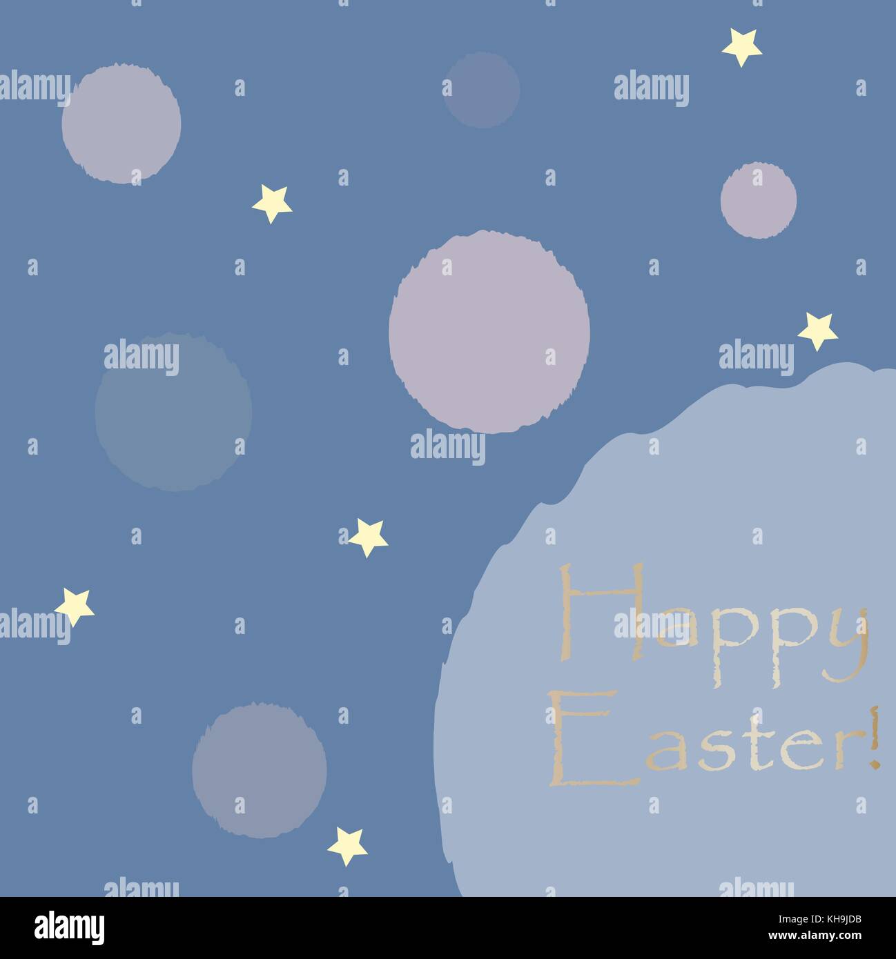 Happy Easter Congratulations Card with stars. Vector Illustration Stock ...