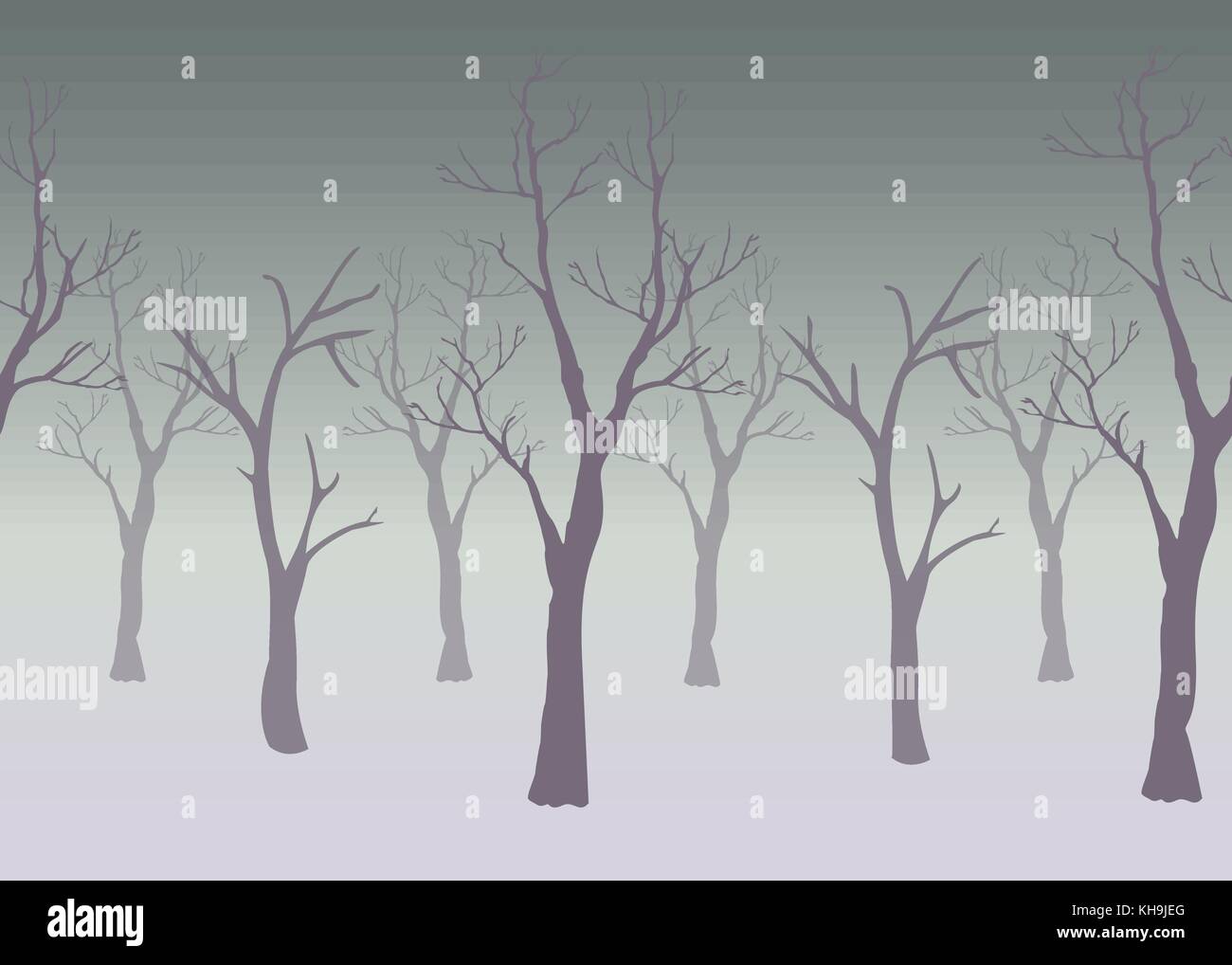 Silhouettes of Trees on subtle background. Tree Pattern. Vector ...