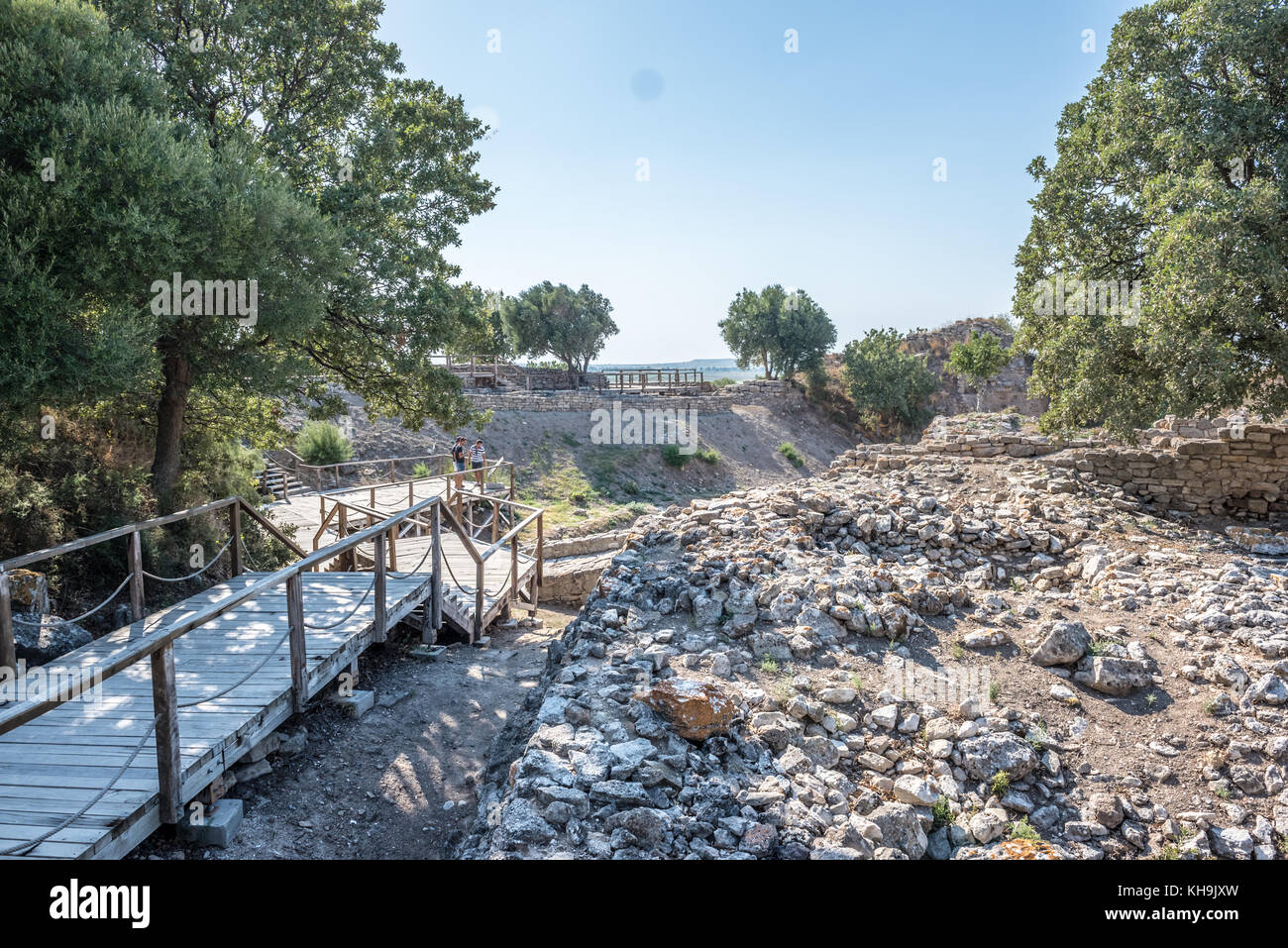 Ruins of ancient legendary city of Troy in Canakkale, Turkey.TURKEY ...