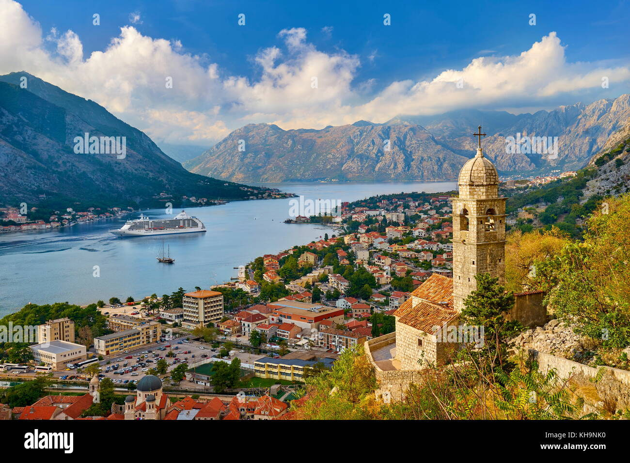 Panoramic view of Kotor balkan village, Montenegro Stock Photo - Alamy
