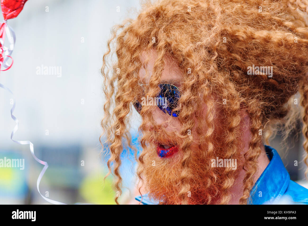 7ft tall drag artist Gingzilla with ginger braided hair, beard and ...