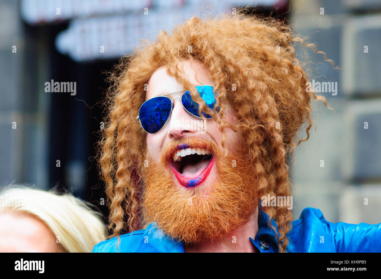 7ft tall drag artist Gingzilla with ginger braided hair, beard and ...