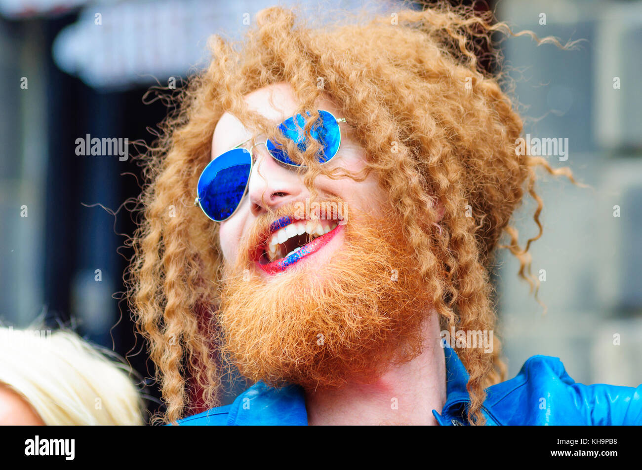 7ft tall drag artist Gingzilla with ginger braided hair, beard and ...