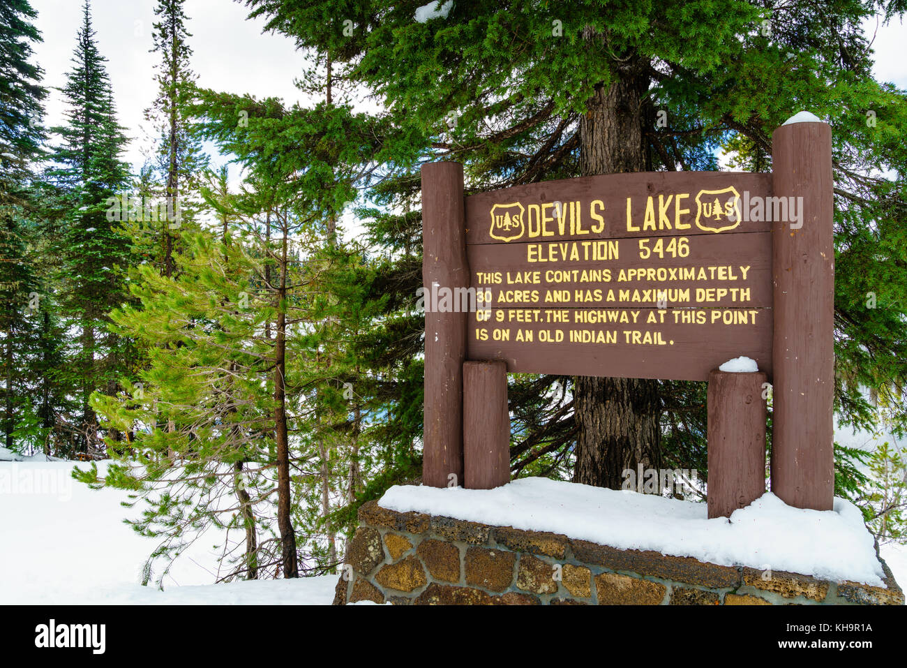 An early season snowfall coats the terrain at Devils Lake in the ...