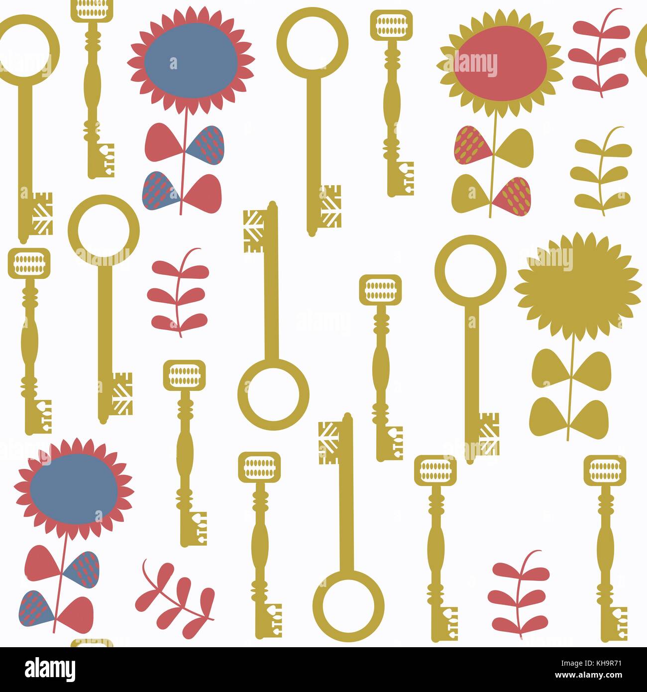 Keys abstract vector seamless pattern. It is located in swatch menu. Cute background Stock ...