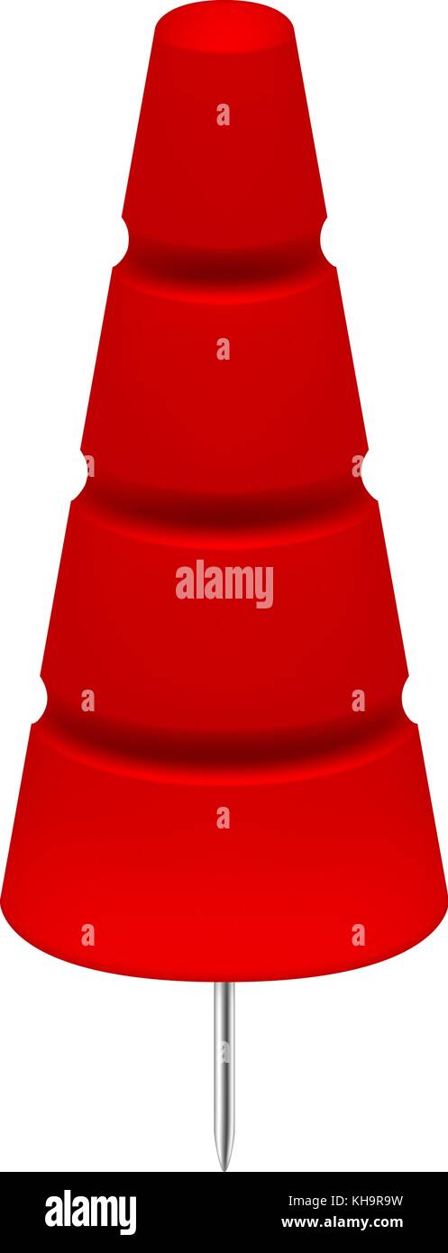 Red push pin in shape of tree on white background Stock Vector Image ...