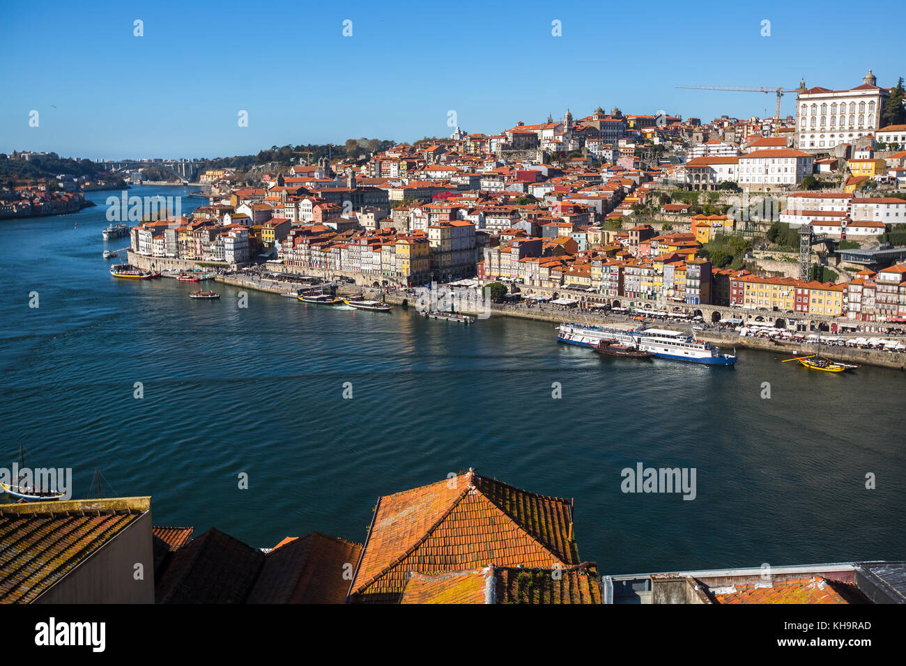 Top view of Douro river and Ribeiro, Porto, Portugal Stock Photo - Alamy