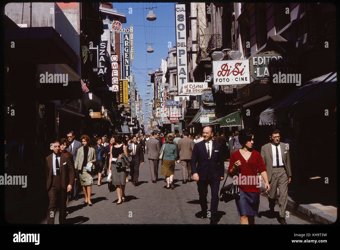 Crowded Street Scene, Florida Street, Buenos Aires, Argentina, 1963 ...