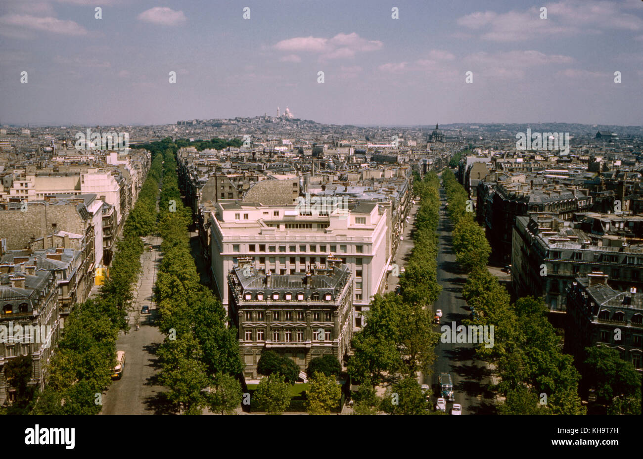 Cityscape View from Arc de Triomphe, Paris, France, 1961 Stock Photo ...