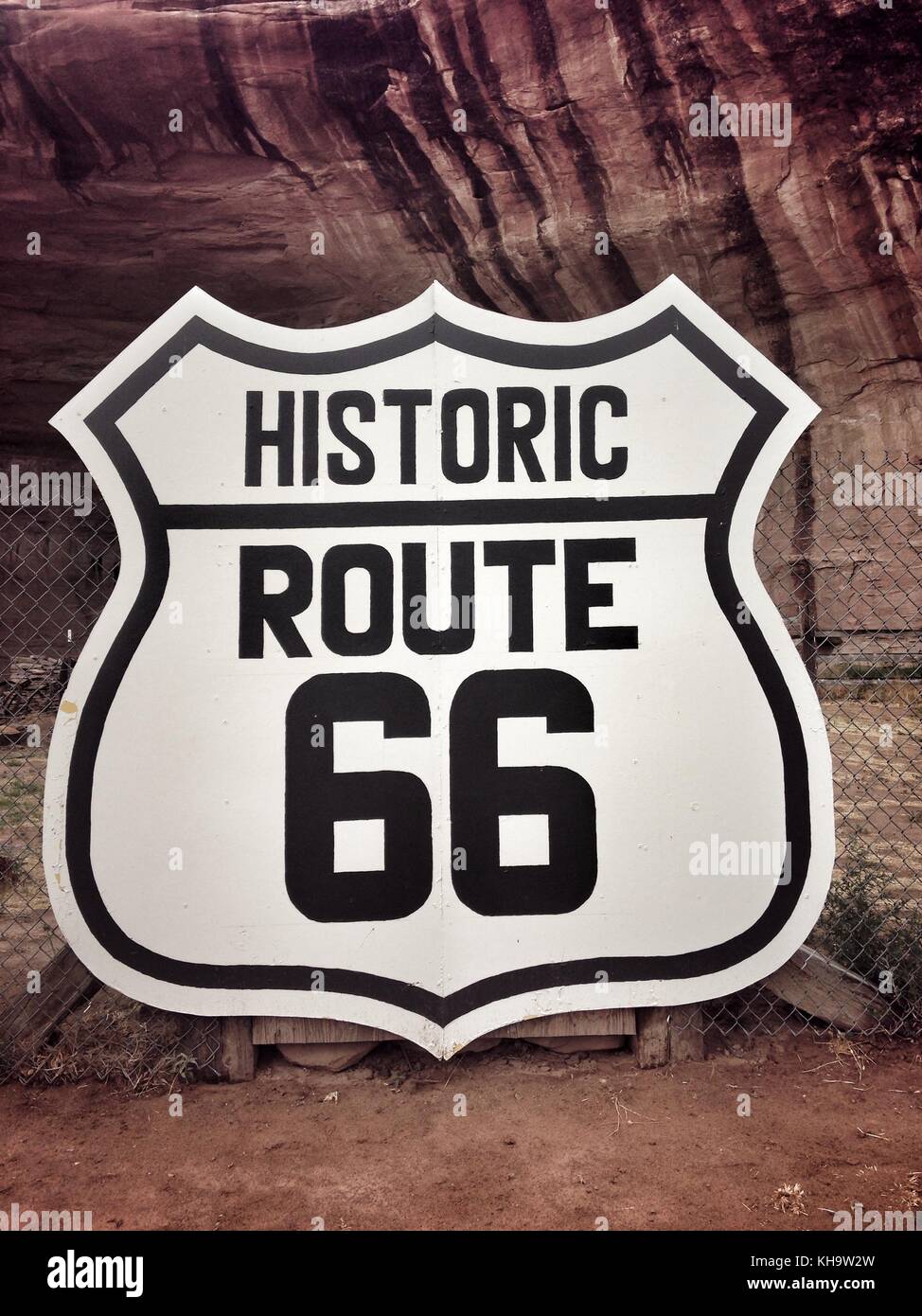 Historic U.S. old Route 66 sign Stock Photo - Alamy