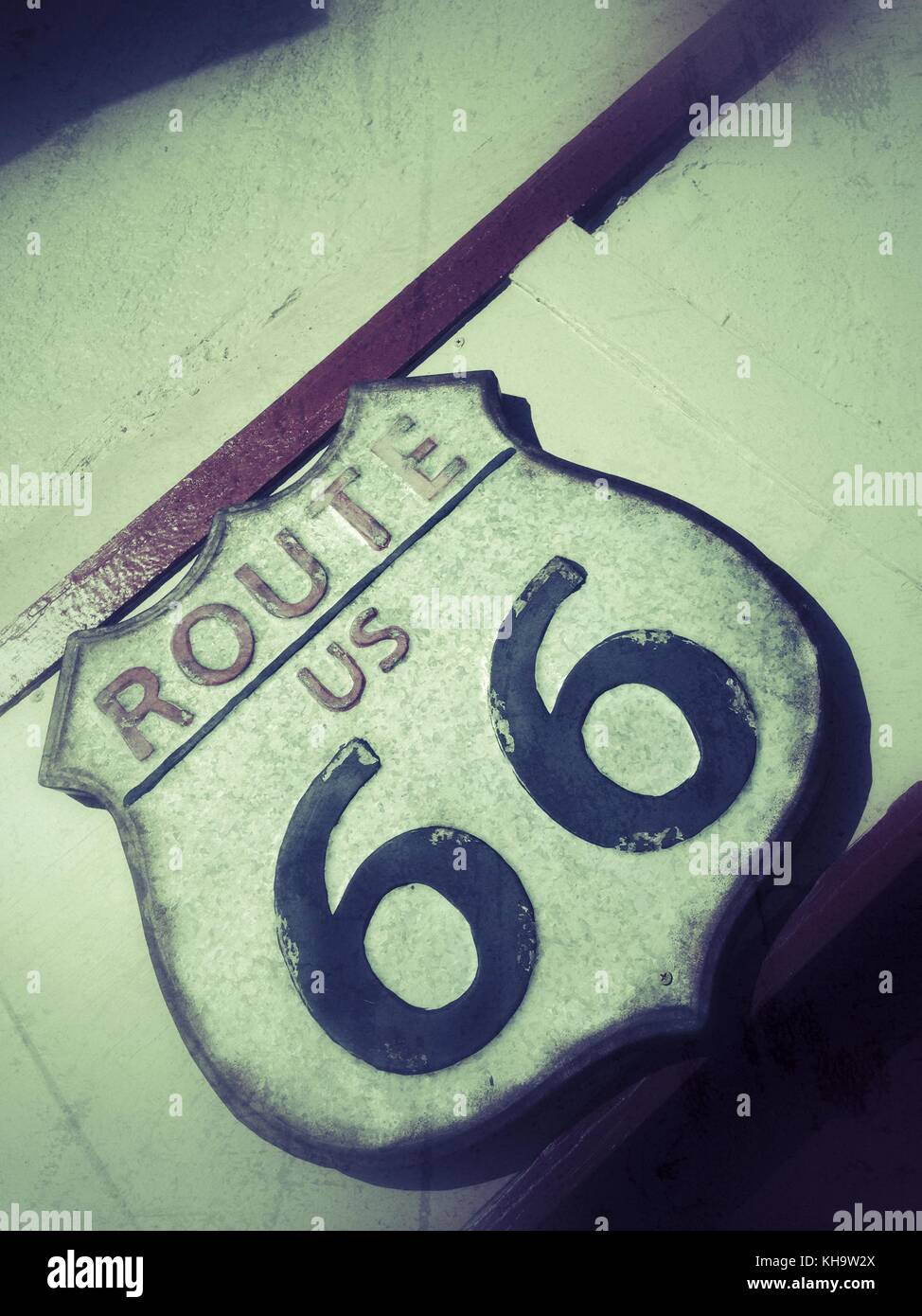 Road sign historic route 66 american road sign los angeles hi-res stock ...