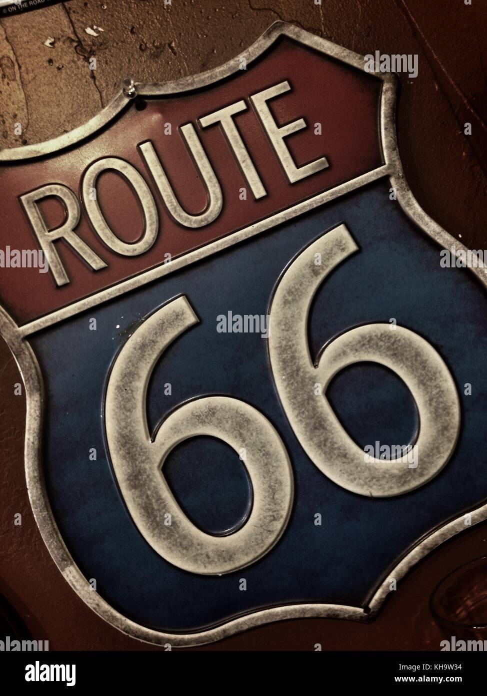 Road sign historic route 66 american road sign los angeles hi-res stock ...