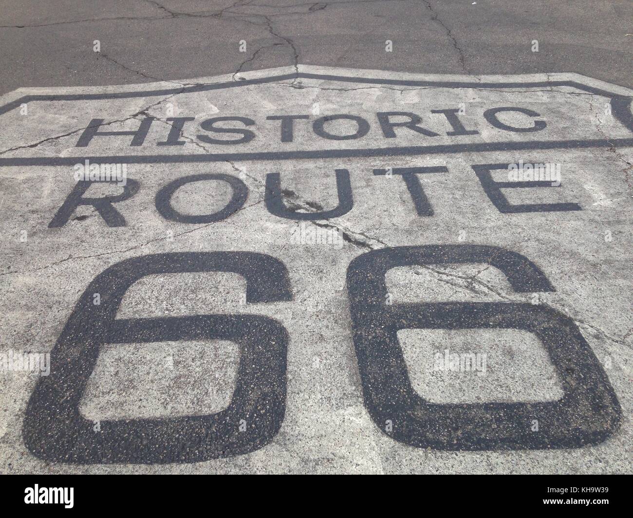 Historic U.S. old Route 66 sign Stock Photo - Alamy