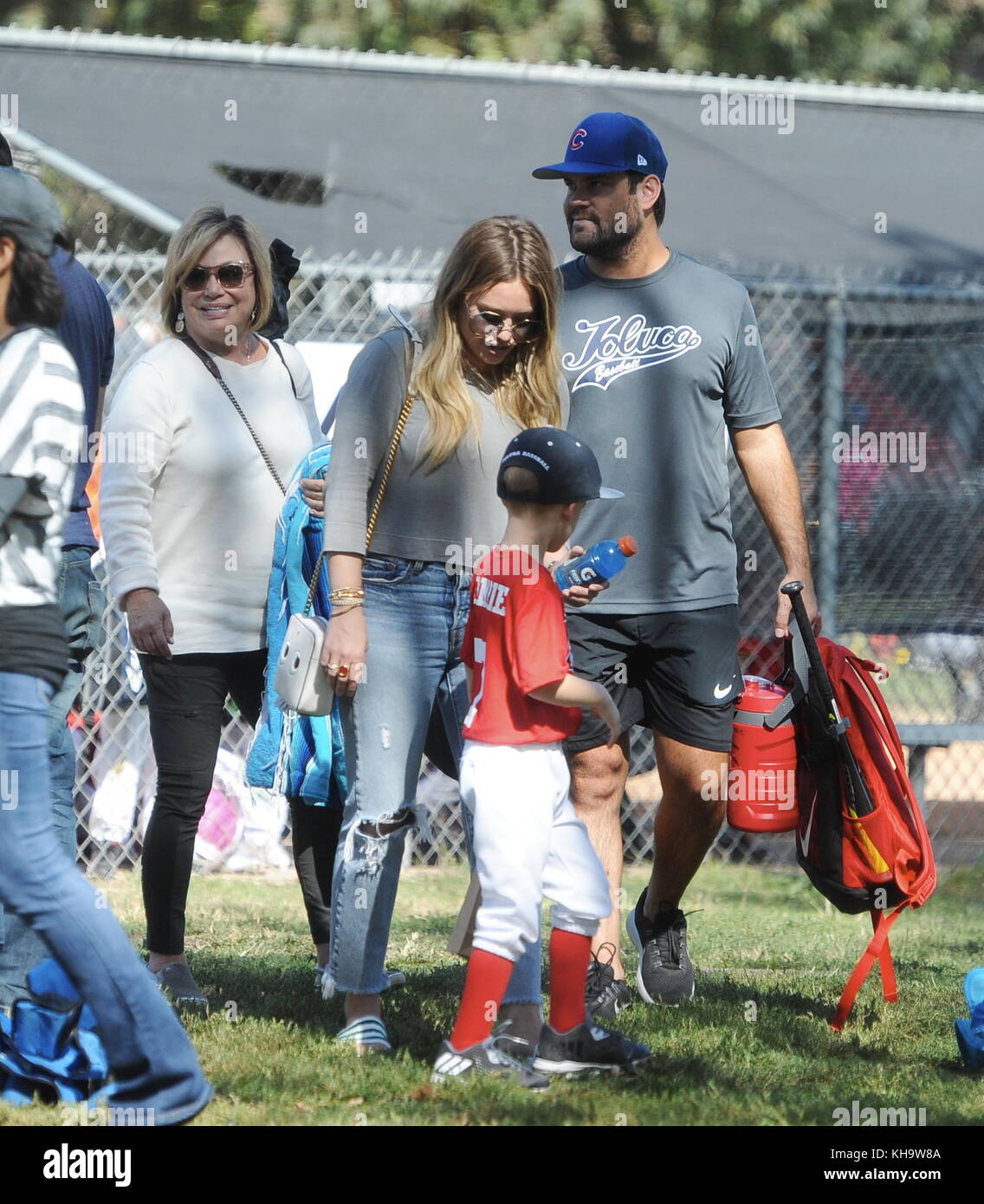 Hilary Duff attends her son Luca's little league baseball game with ex ...
