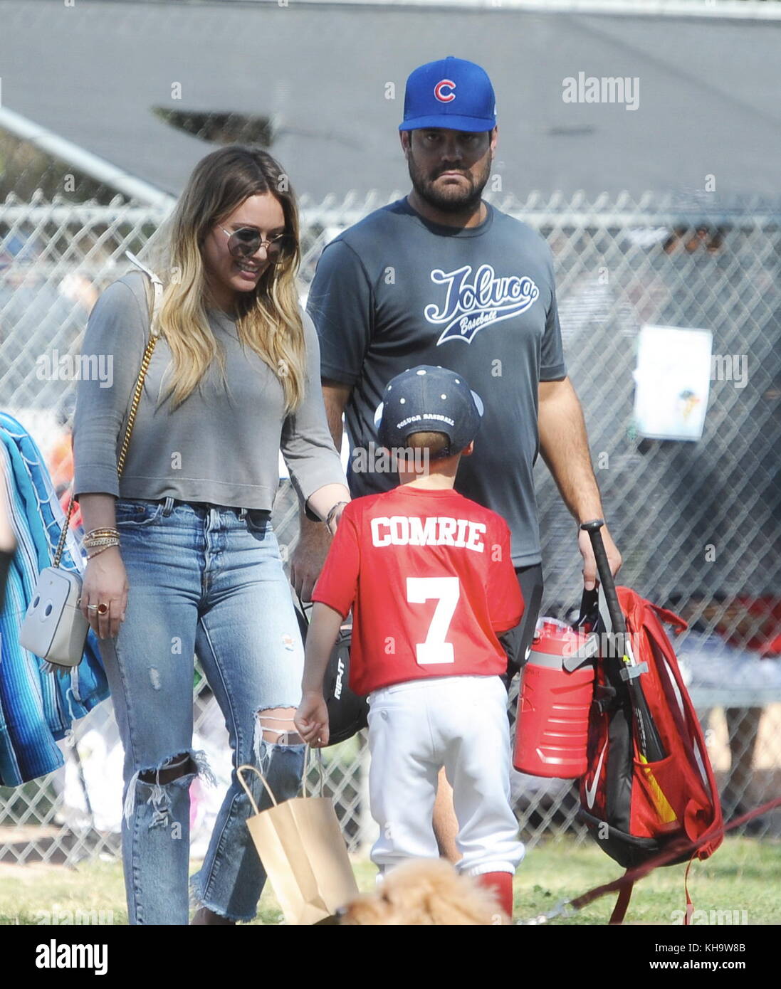 Hilary Duff attends her son Luca's little league baseball game with ex ...