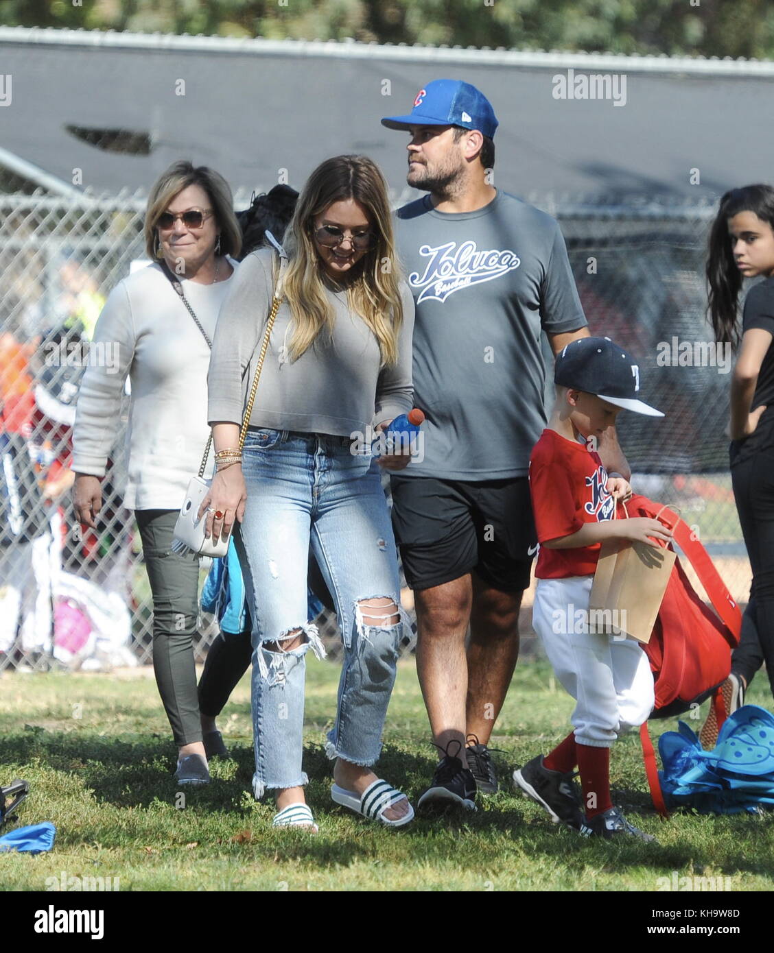 Hilary Duff attends her son Luca's little league baseball game with ex ...