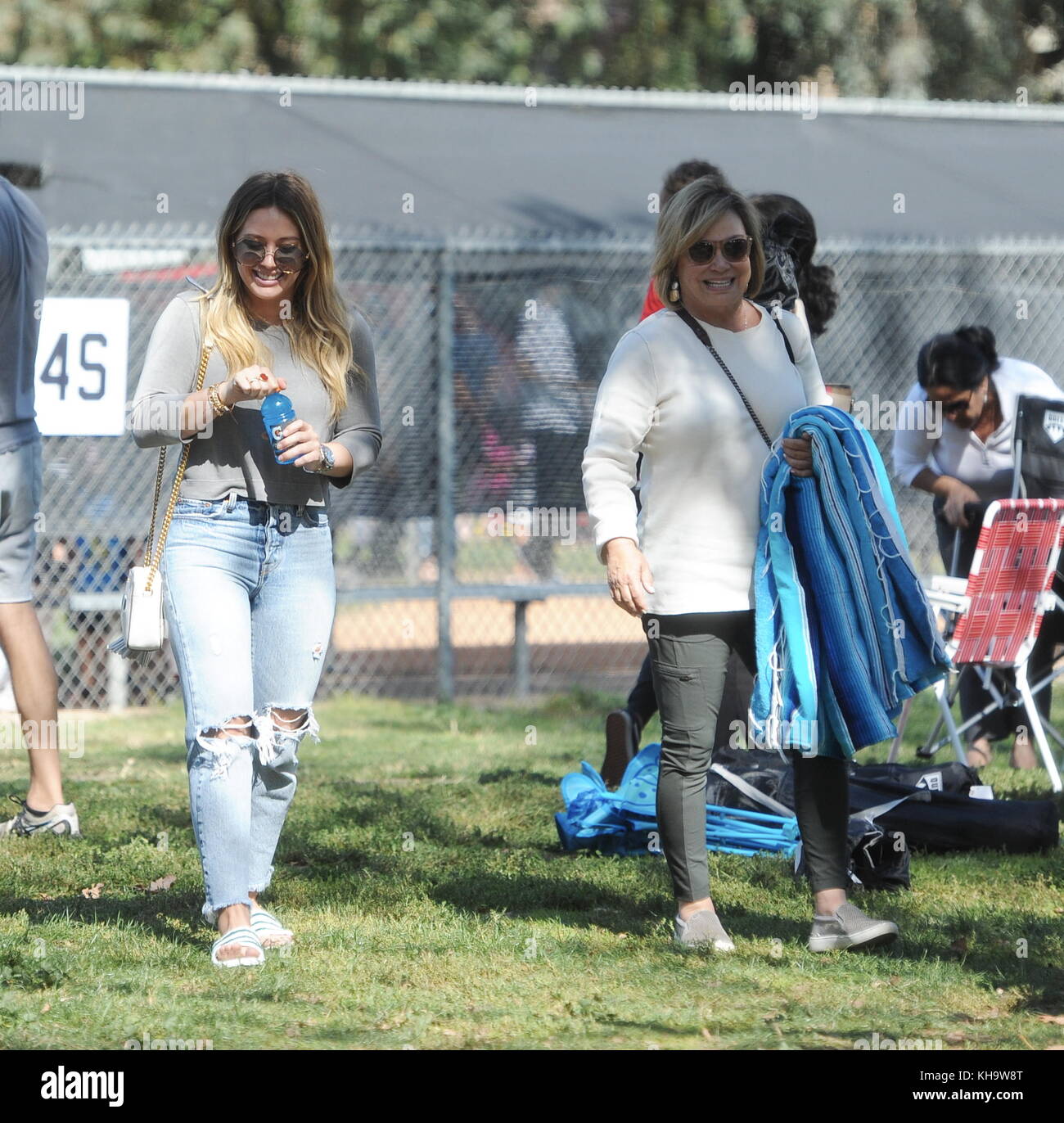 Hilary Duff attends her son Luca's little league baseball game with ex ...