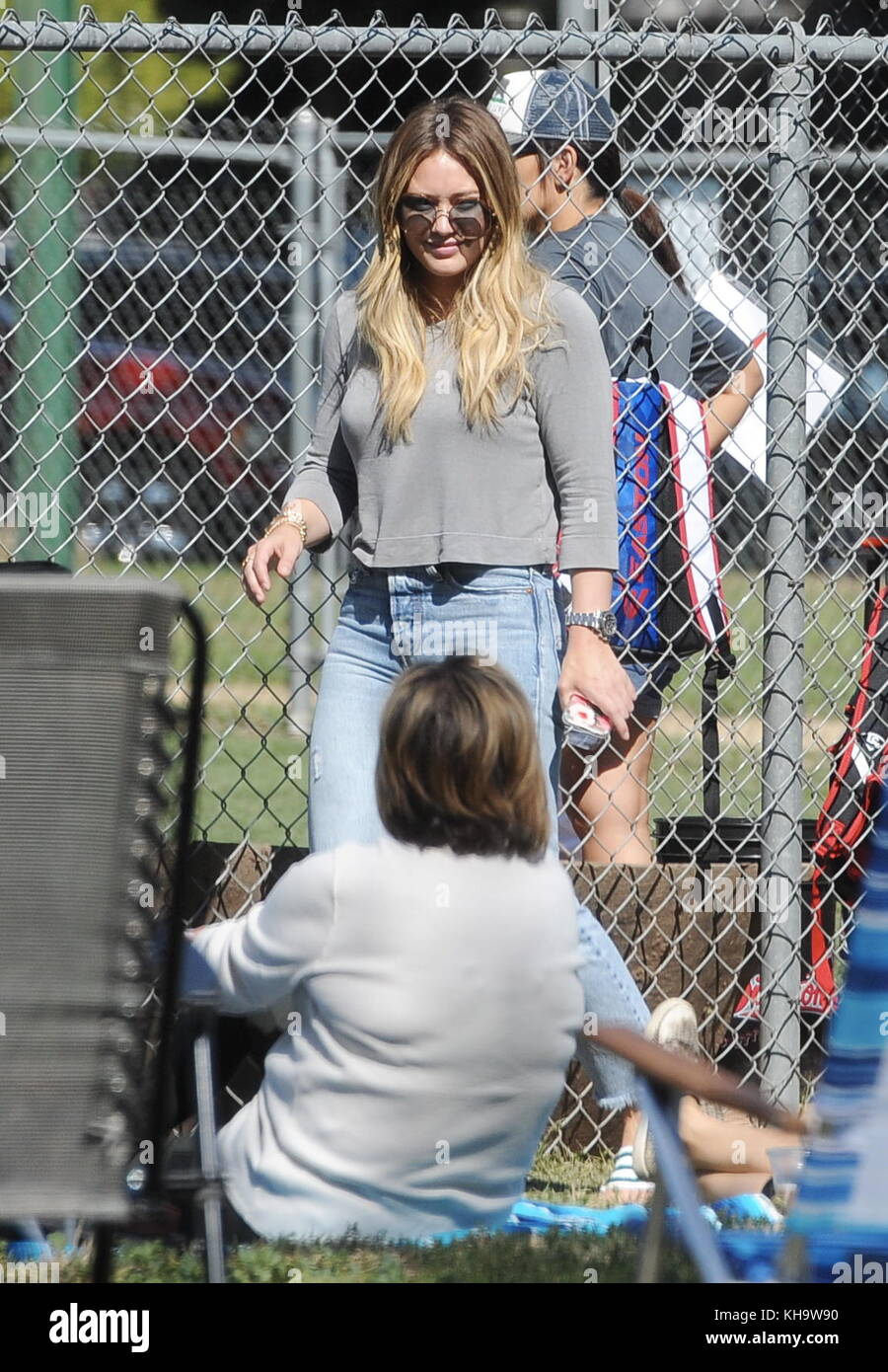 Hilary Duff attends her son Luca's little league baseball game with ex ...