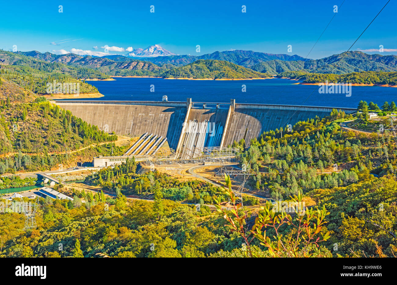 Stock photo lake shasta dam northern california shasta volcanoe hi-res ...