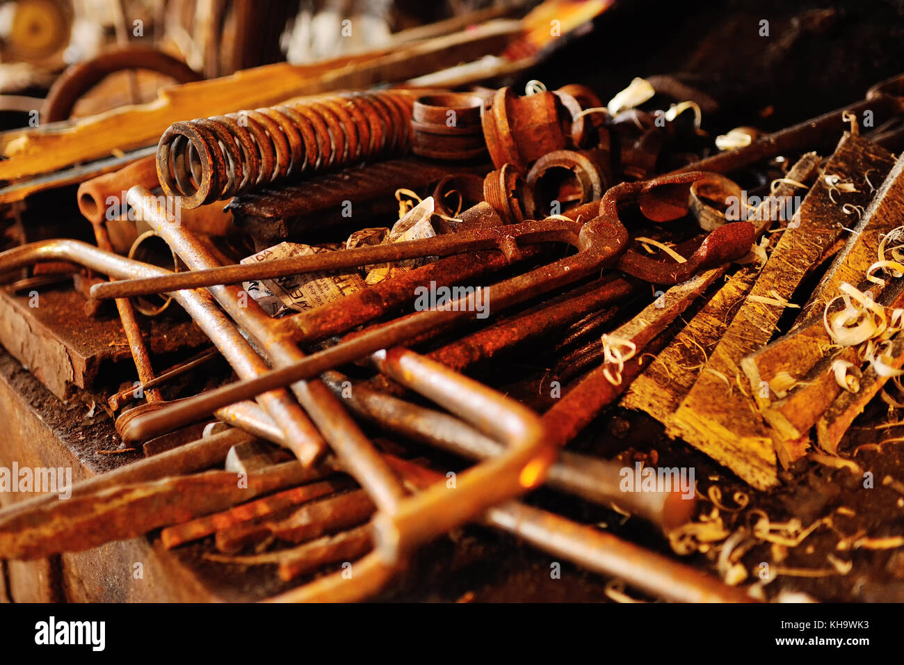 blacksmith tools in a hot oven Stock Photo - Alamy