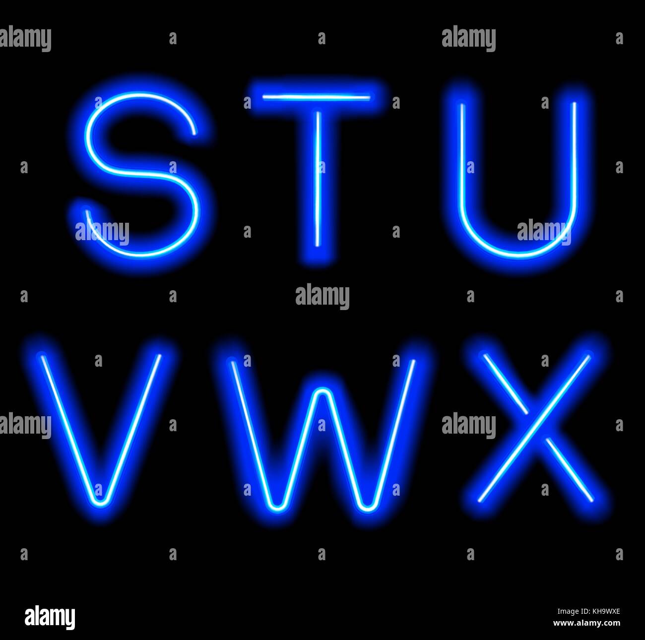 Glowing Neon Alphabet Stock Vector Image & Art - Alamy