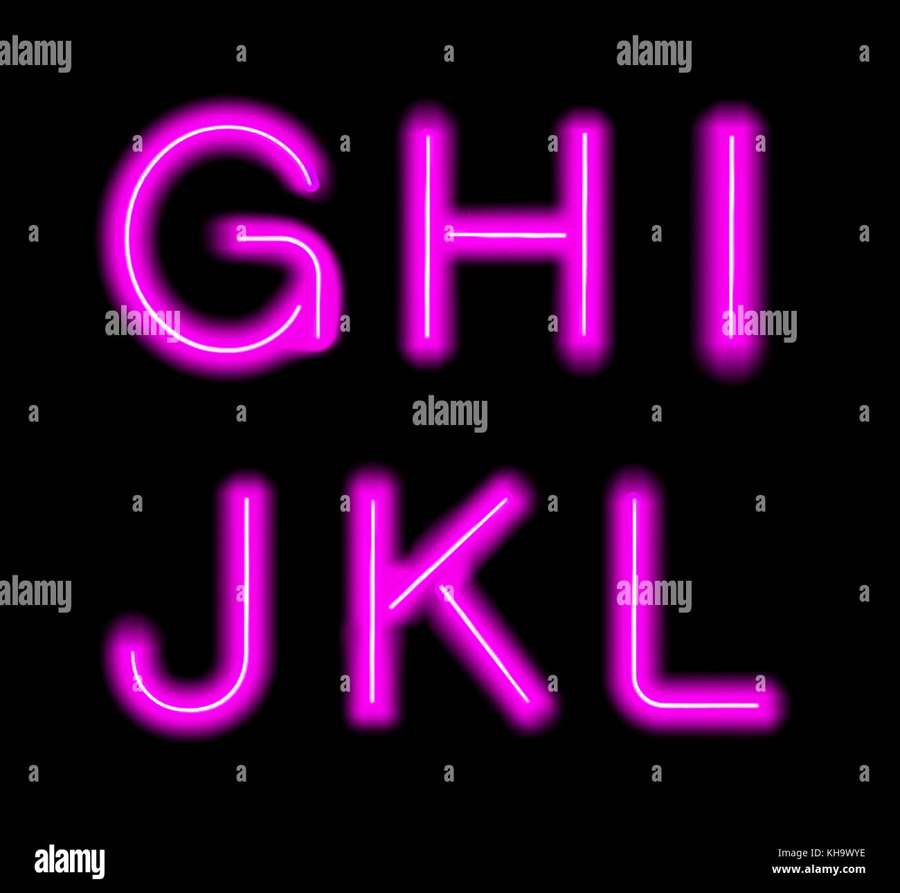 Glowing Neon Alphabet Stock Vector Image & Art - Alamy