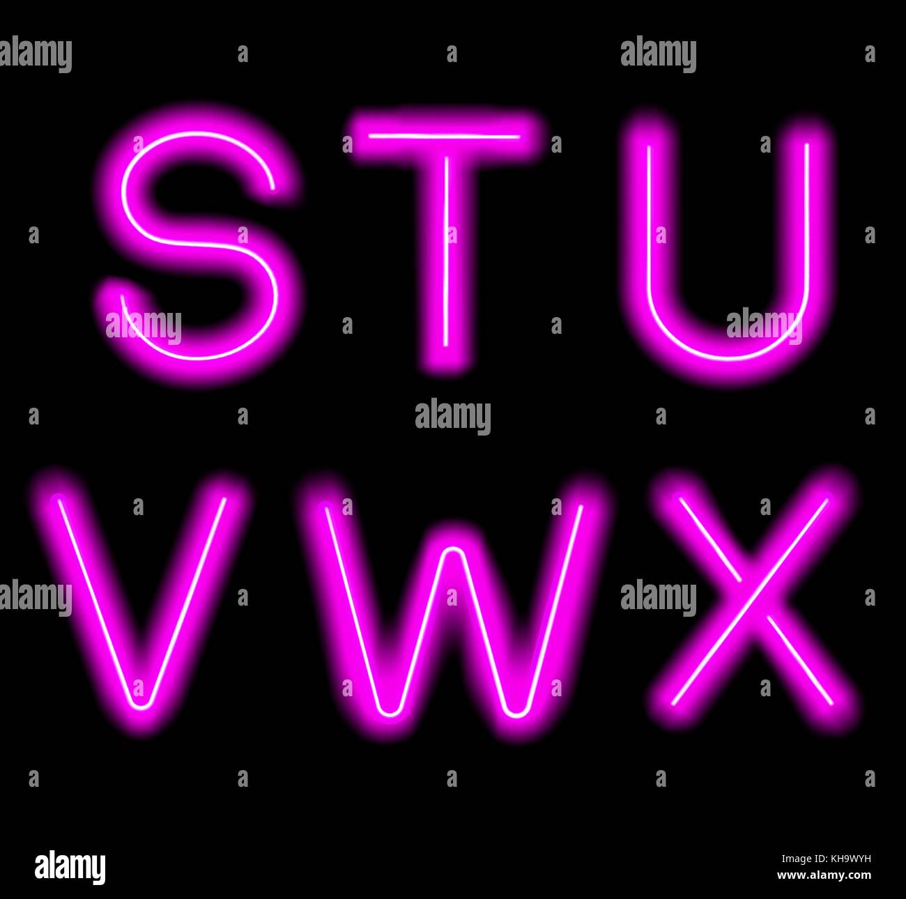 Glowing Neon Alphabet Stock Vector Image & Art - Alamy