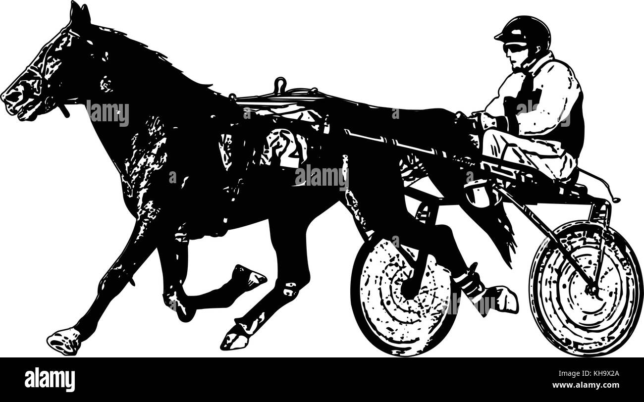 Vintage illustration horse racing Cut Out Stock Images & Pictures - Alamy