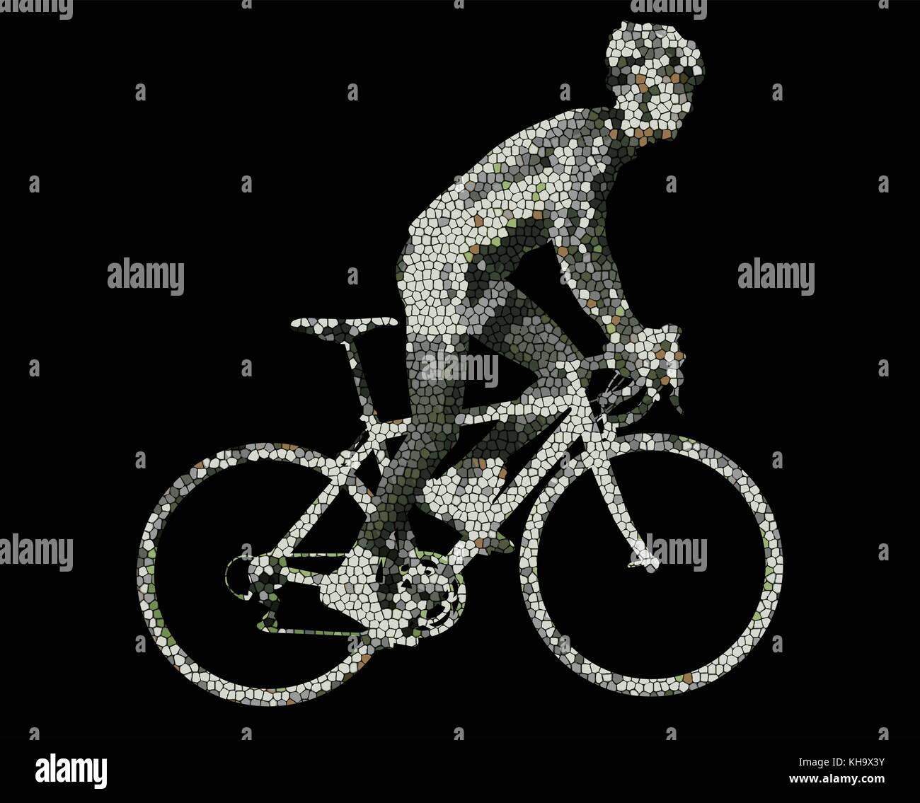 Vector Illustration Drawing Cyclist Helmet High Resolution Stock ...