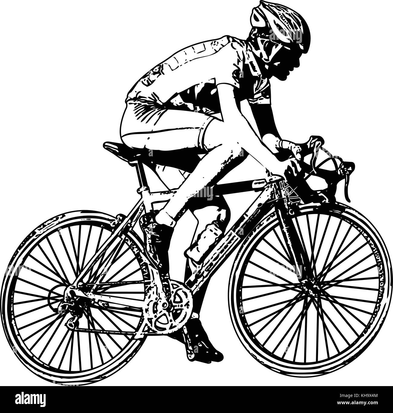 Vector illustration drawing cyclist helmet hi-res stock photography and ...