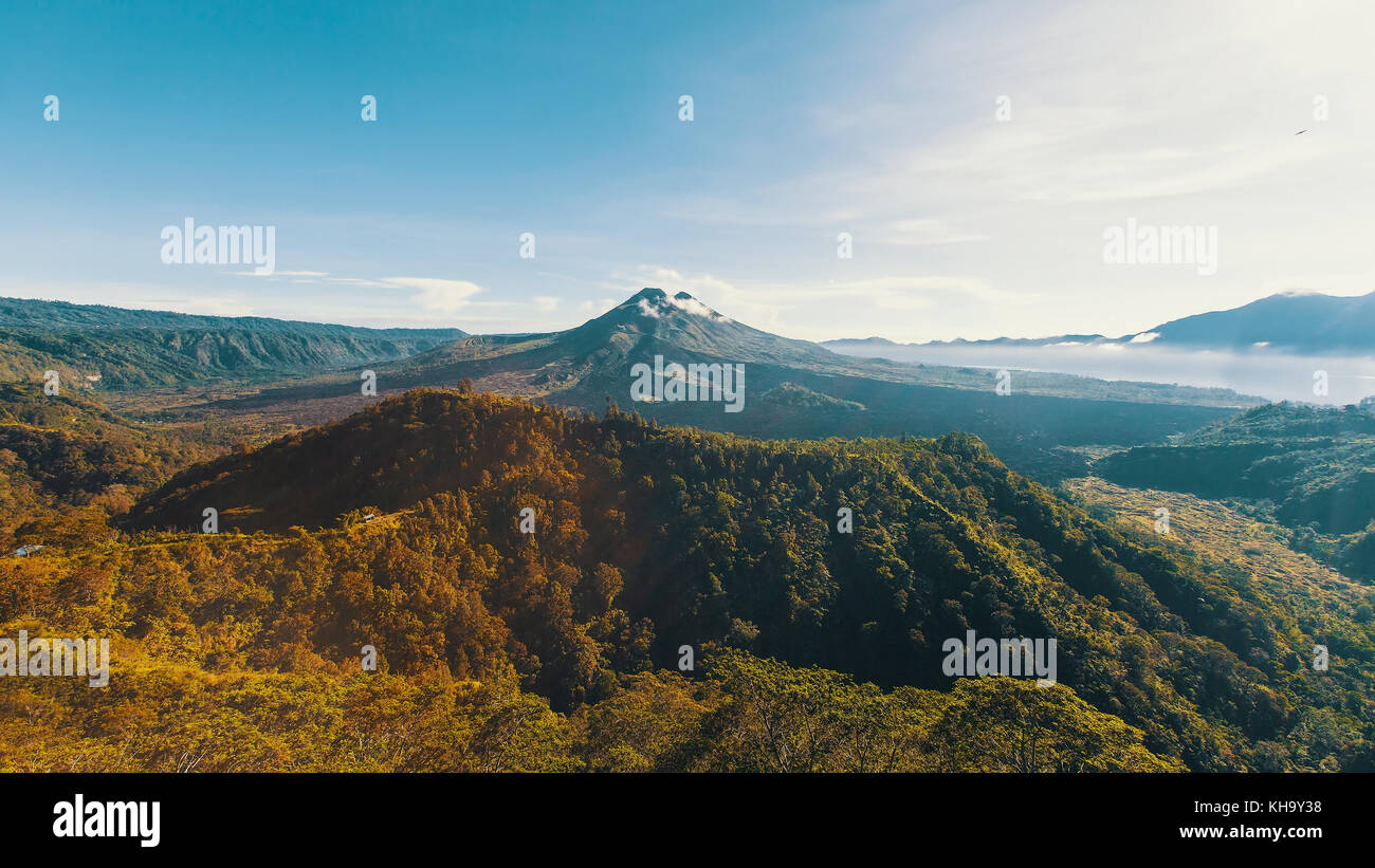 View of the Batur volcano, Bali island, Indonesia Stock Photo - Alamy