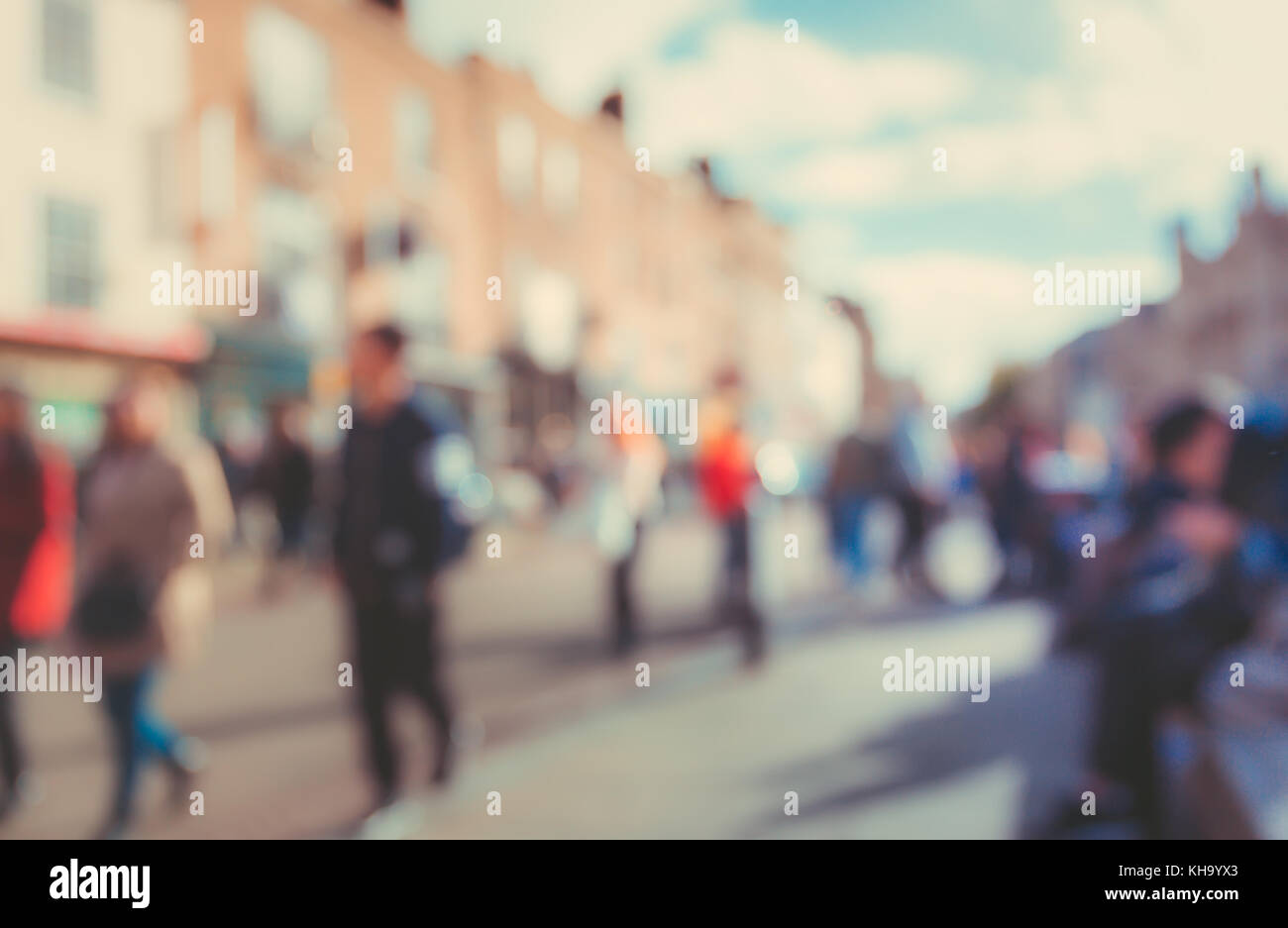 Crowded Street Blurred