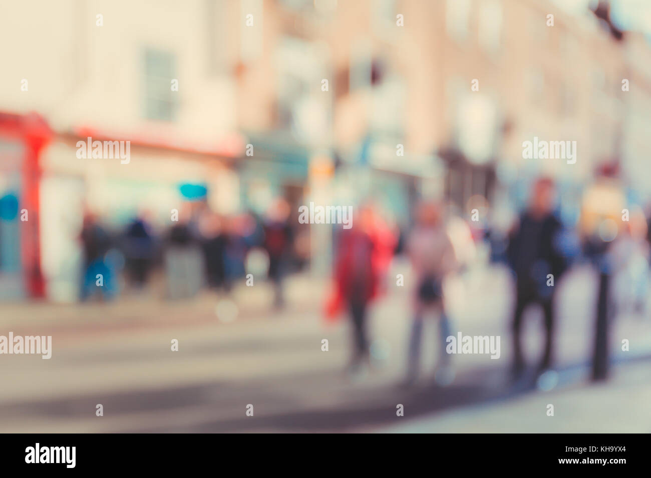 blurred background of Crowded street in Cambridge, UK Stock Photo - Alamy