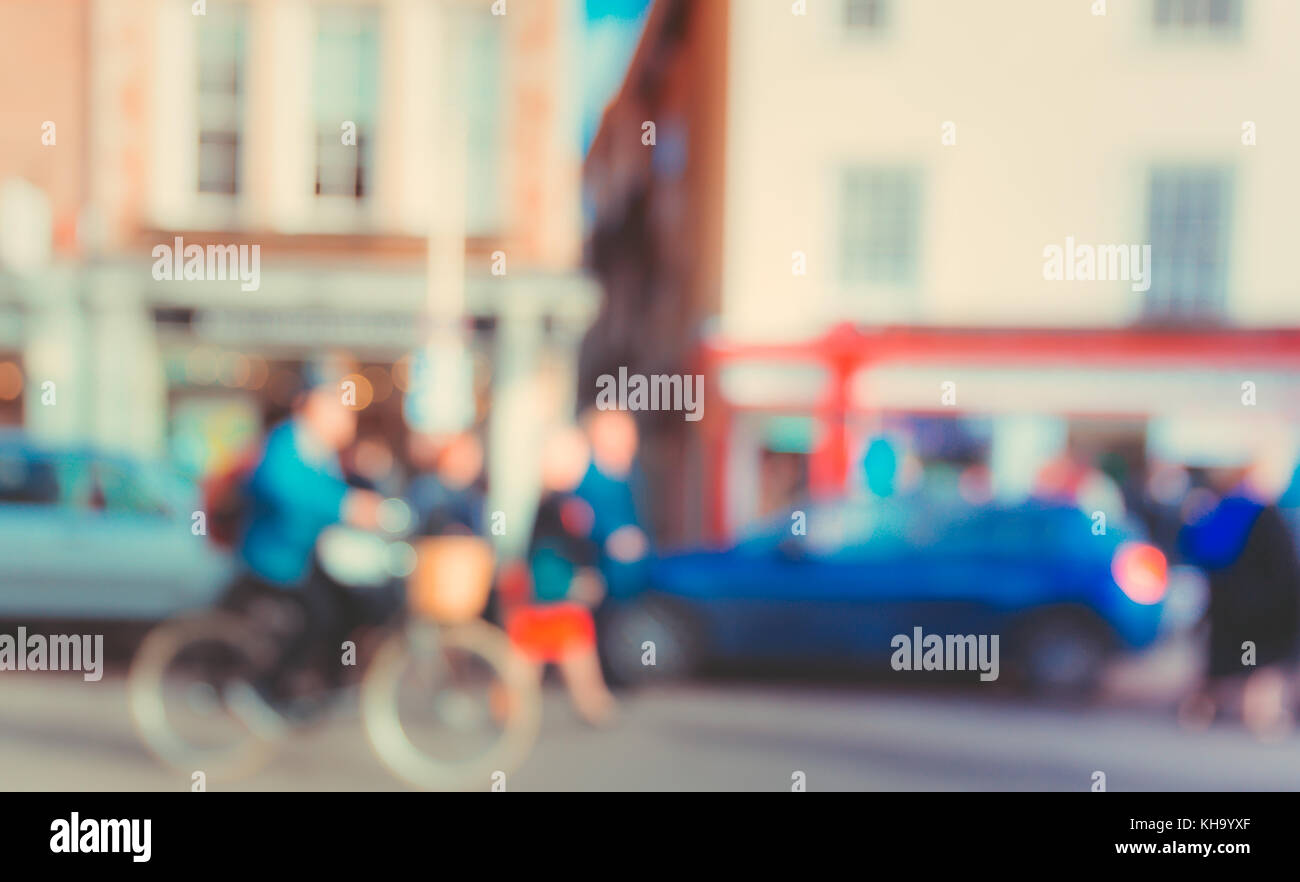 blurred background of Crowded street in Cambridge, UK Stock Photo - Alamy