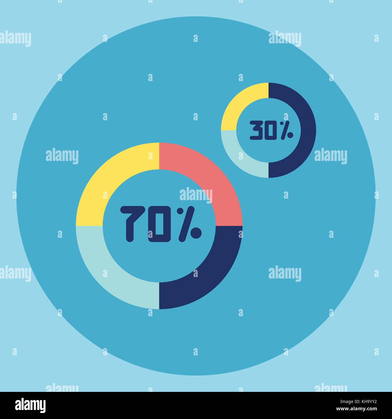 Pie Diagram With Percent Number Icon Stock Vector Image & Art - Alamy