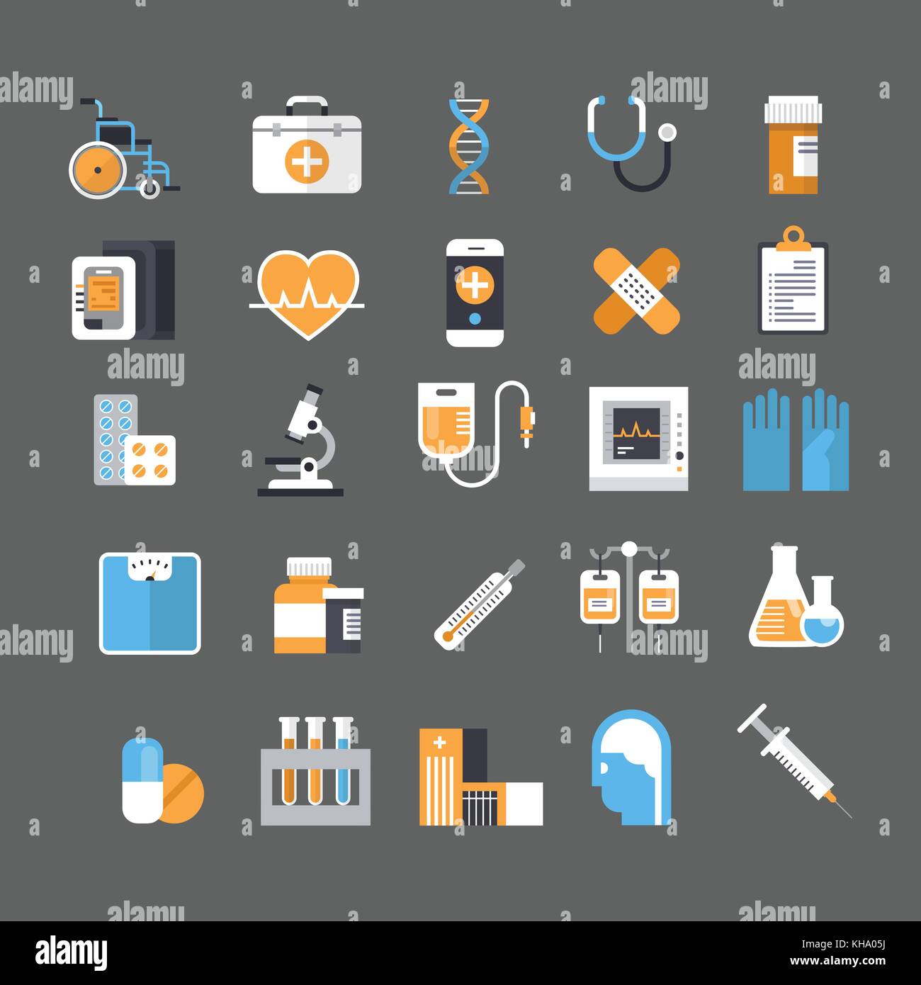 Medical Icon Set Medicine Equipment Sign Hospital Treatment Concept ...