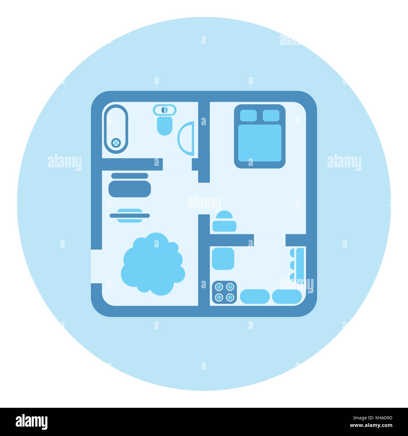 Apartment Plan Top View Icon Modern House Stock Vector Image & Art - Alamy