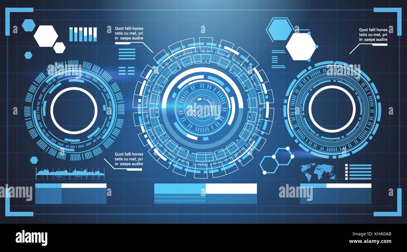 Infographic Elements Futuristic Template Banner With Copy Space Tech ...