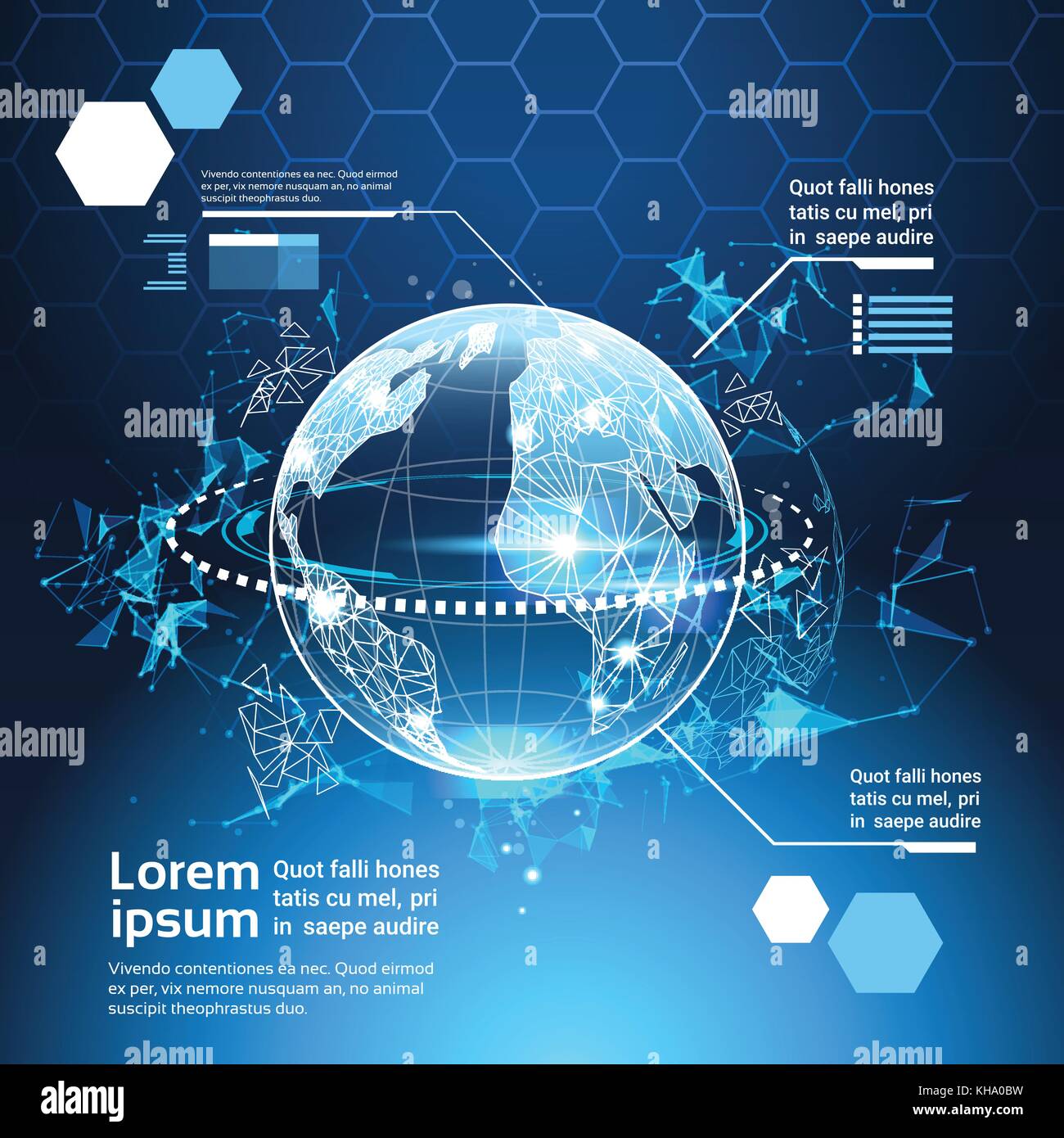 Tech geometry world map background hi-res stock photography and images ...