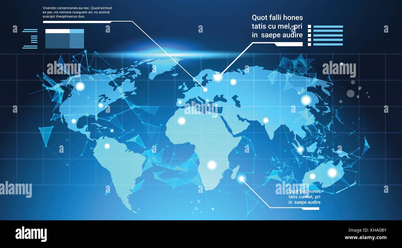 World Map Background, Set Of Computer Futuristic Infographic Elements ... World Map Background, Set Of Computer Futuristic Infographic Elements ...
