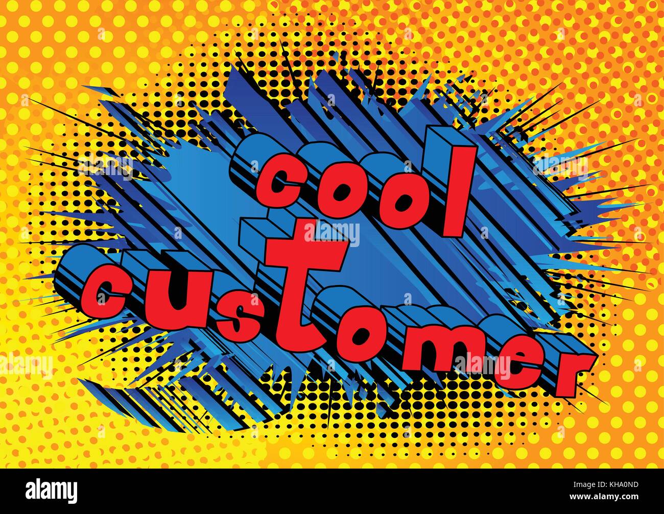 Cool Customer - Comic book style word on abstract background Stock ...