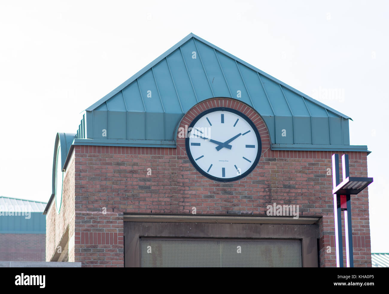 clock face on a small tower in Michigan Stock Photo - Alamy